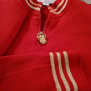 St. John Collection | Jackets & Coats | Sporty St John Red Jacket With ...